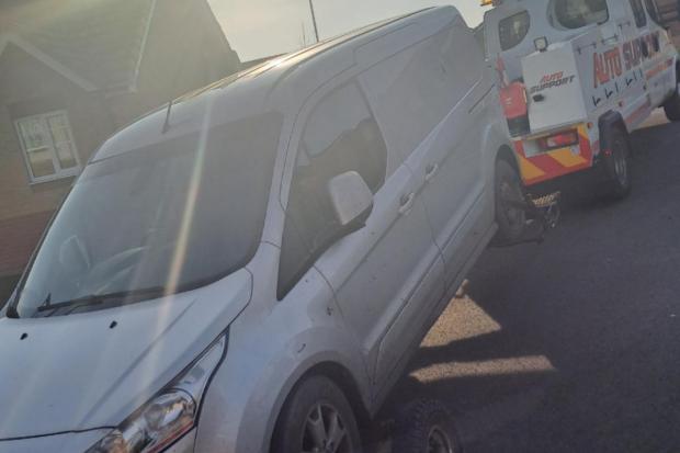 Stolen van found parked in residential street