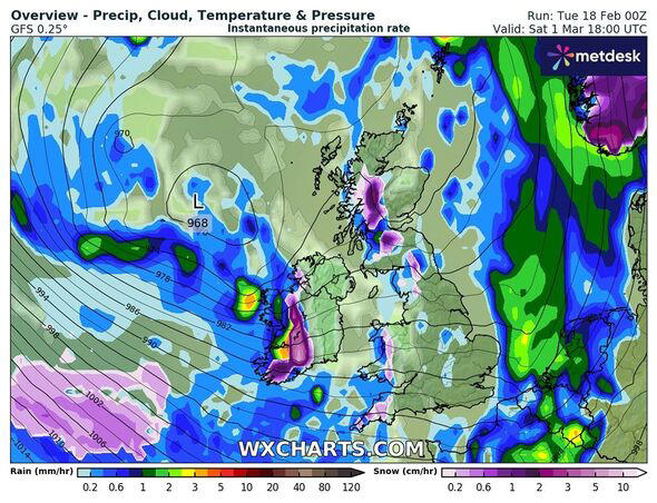 UK weather maps turn purple with snow as far south as Devon and Cornwall