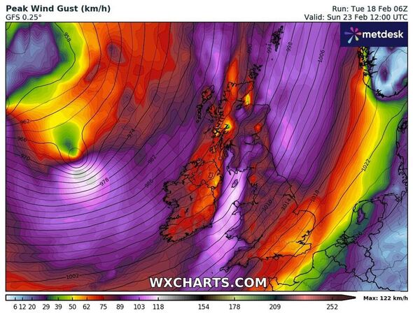 Storm forecast as maps show monster jet stream unleash 75mph gales and ...