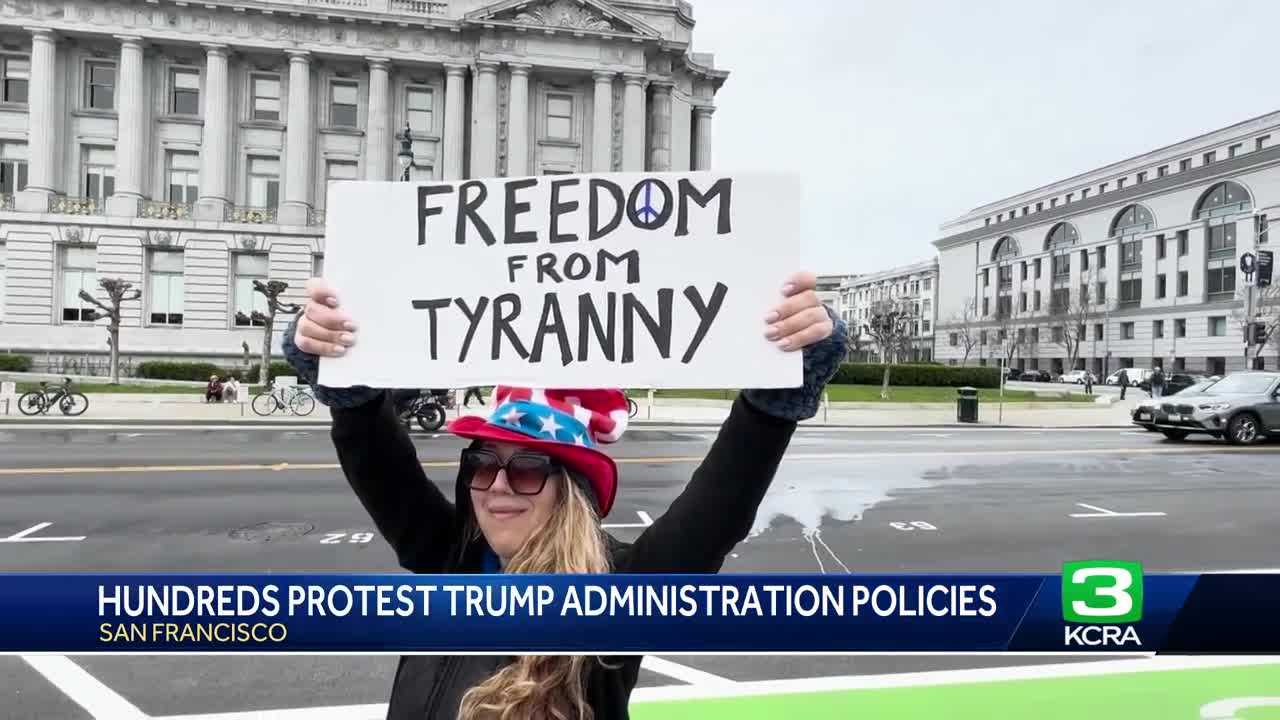Demonstrators gather at San Francisco City Hall to protest actions by ...
