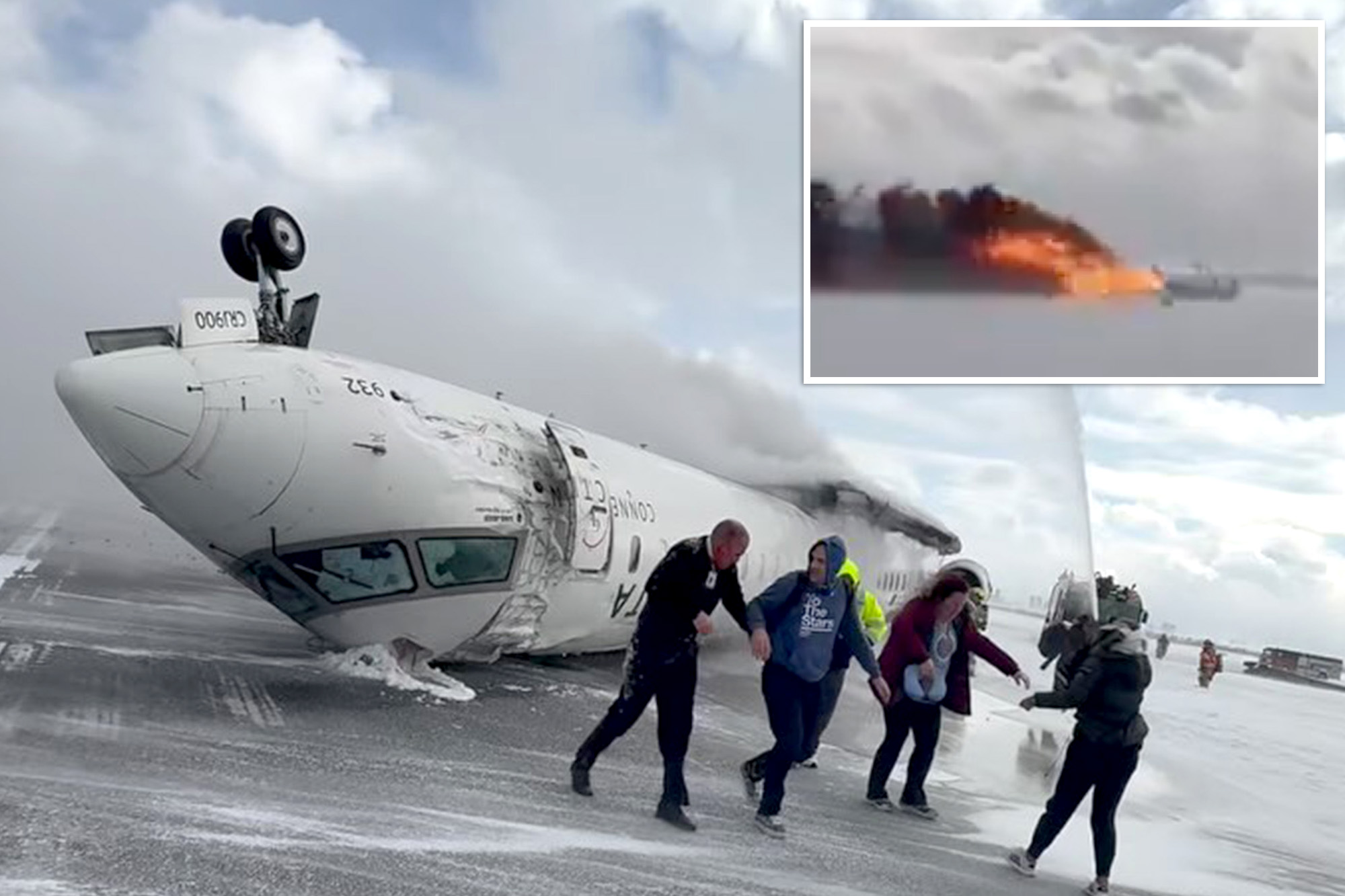 Delta plane flipped upside-down after ‘extreme’ weather — including 20 ...