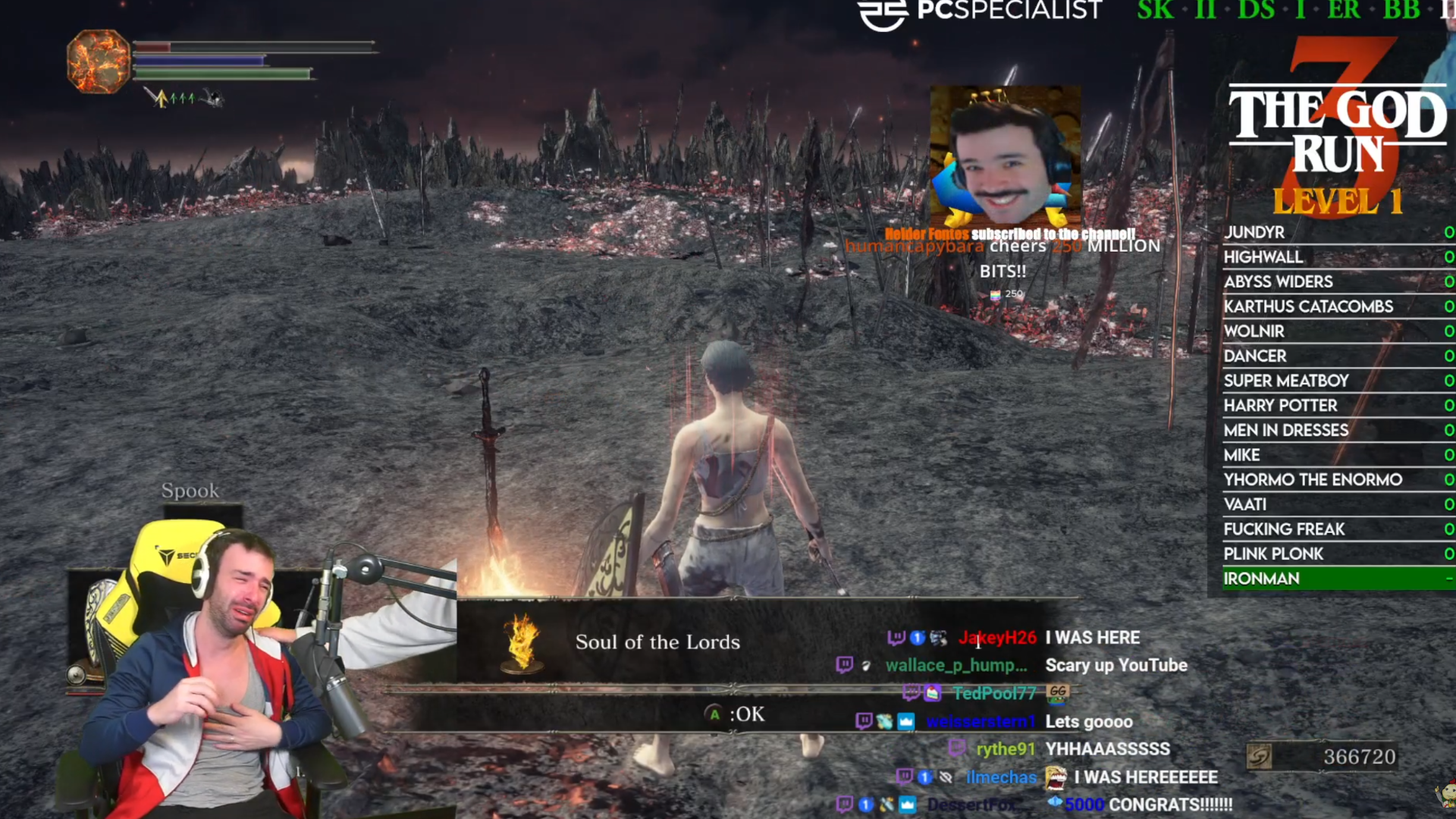 Streamer achieves git gud godhood by beating all mainline Souls games at level 1, back to back ...
