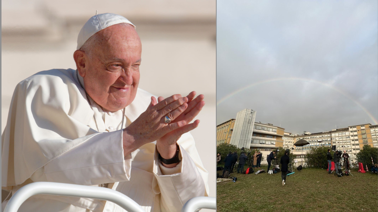 Pope Francis Blessed? Rainbow Spotted Over Hospital Amid Pneumonia ...