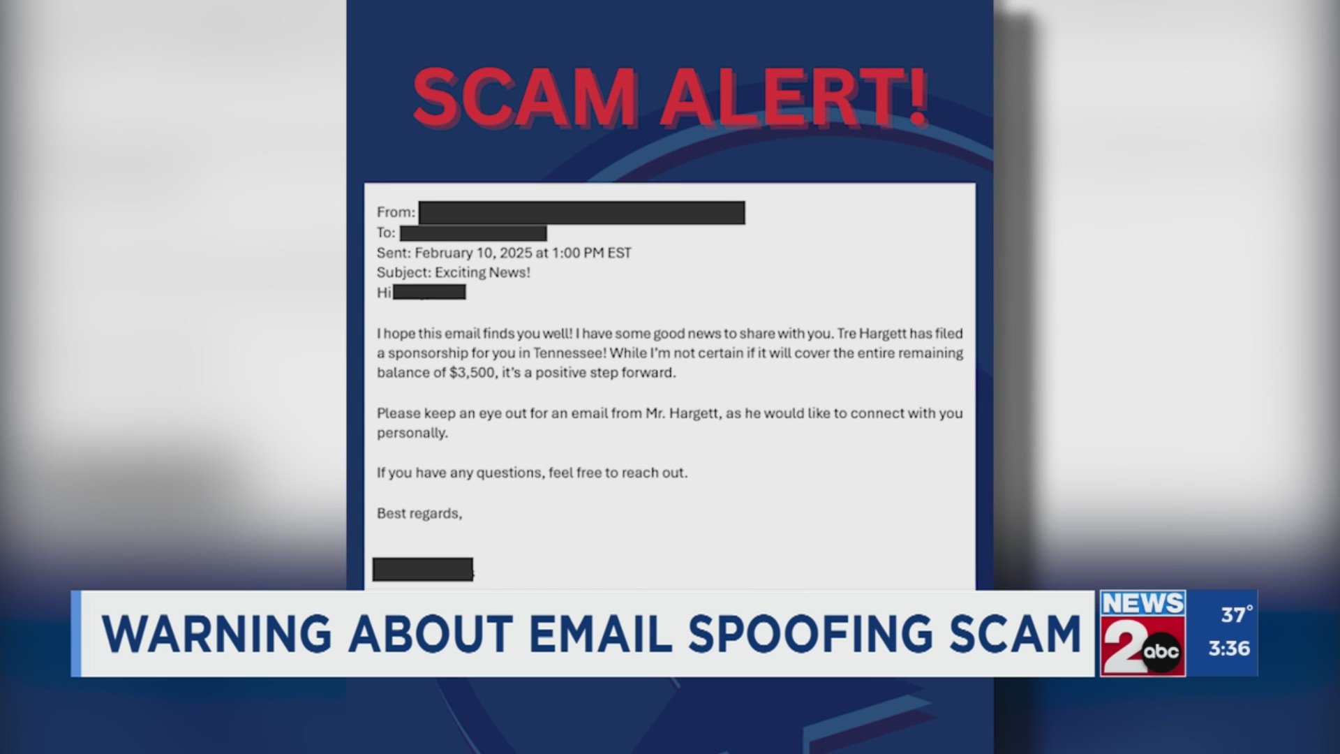 TN officials share warning over spoofing scam