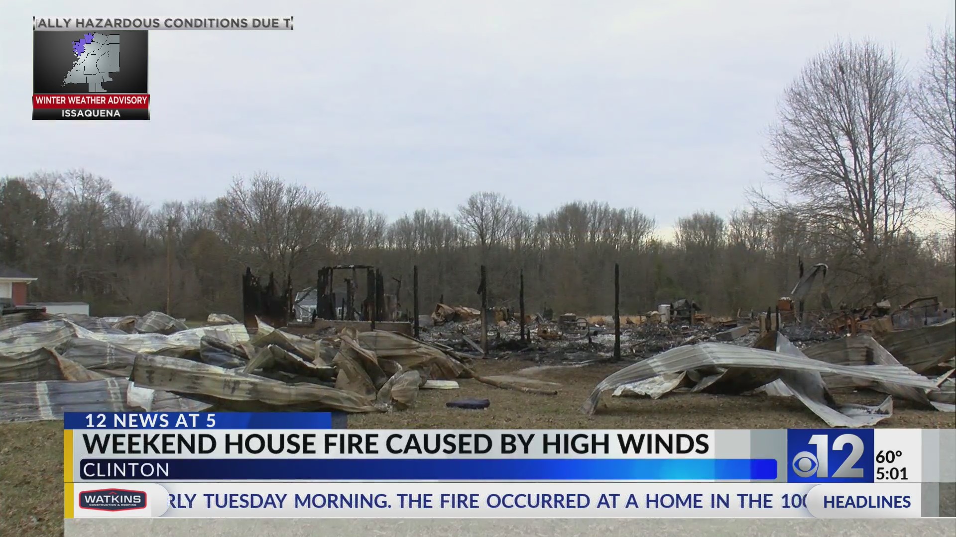 Strong winds contribute to destruction of Clinton home during fire: chief