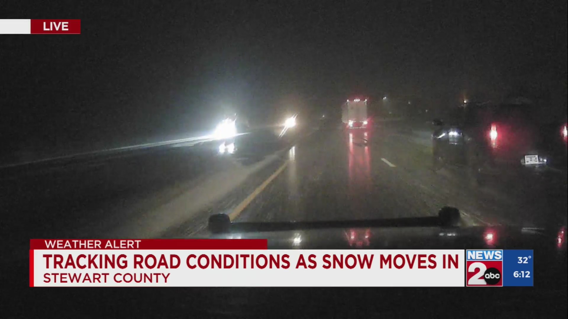 Tracking road conditions as snow moves into Middle TN