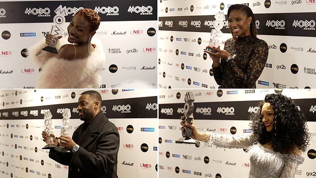 Winners celebrate after scooping honours at the 2025 MOBO awards