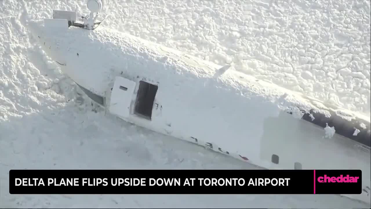 Delta Plane Flips Upside Down at Toronto Airport