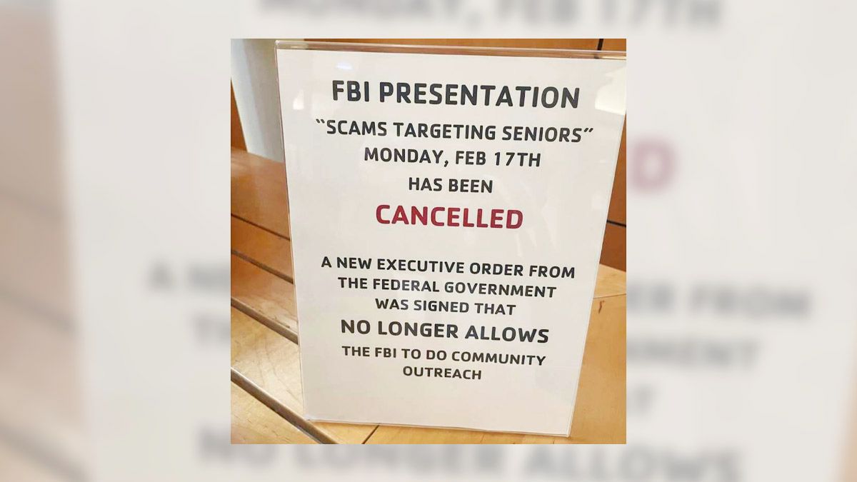 Sign claims Trump administration ended FBI community outreach efforts ...
