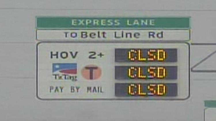 TxDOT re-opens DFW TEXpress lanes after light snow Wednesday morning