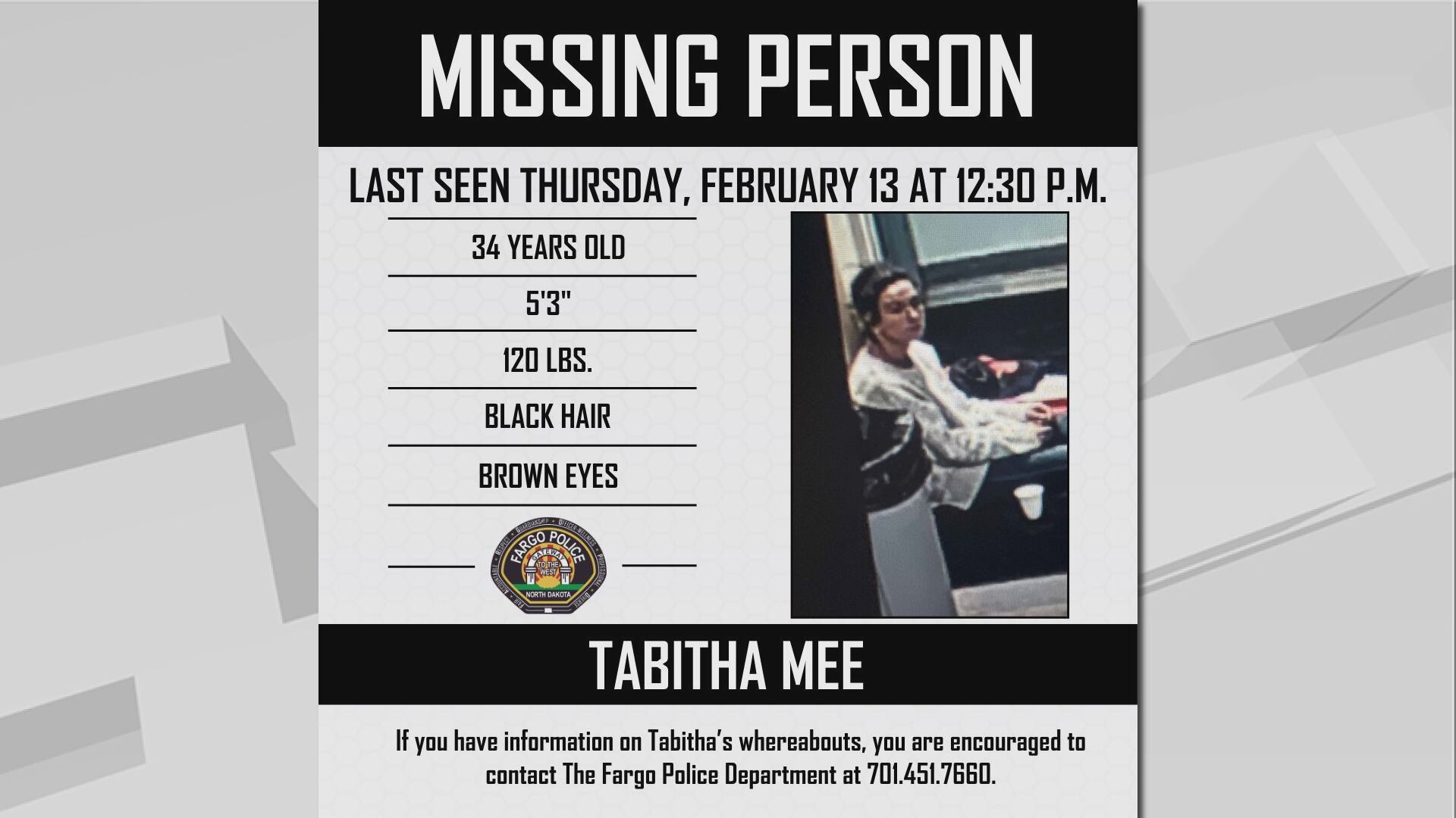 Fargo Police looking for missing female