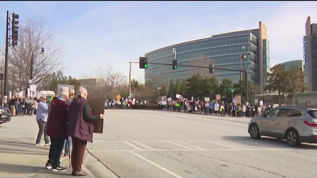 Protests outside CDC headquarters in Atlanta