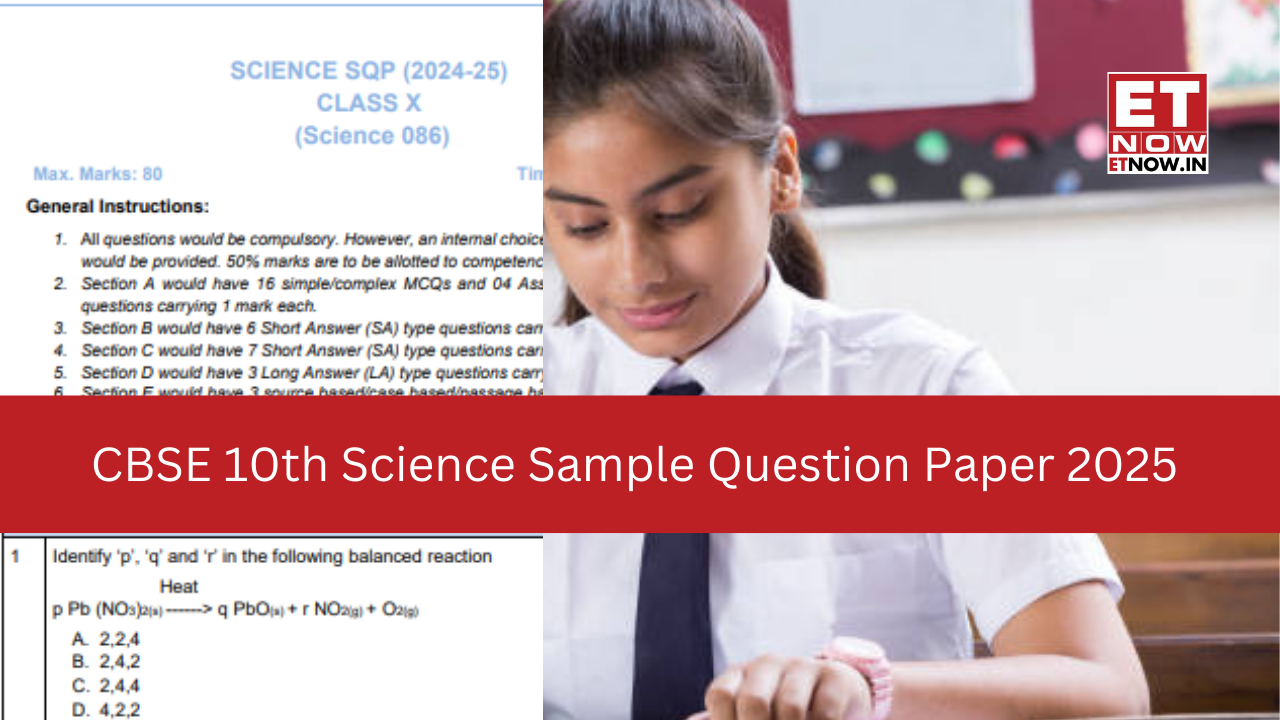 CBSE Class 10th Science Question Paper 2025: Practice this sample paper ...