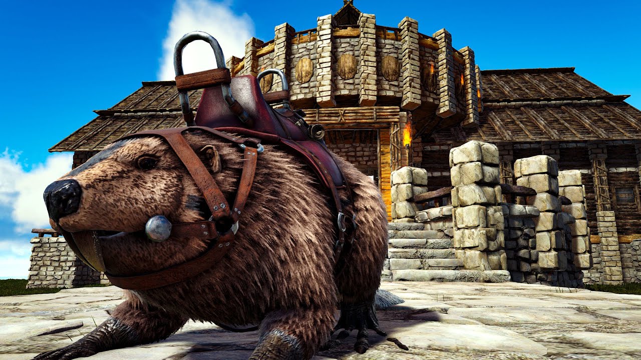 Wynona The Big Brown Beaver & Viking Castle! Ark Survival Evolved Fjordur