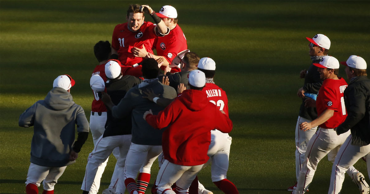 Georgia pitcher Brian Curley taunts Kennesaw State base runner before ...