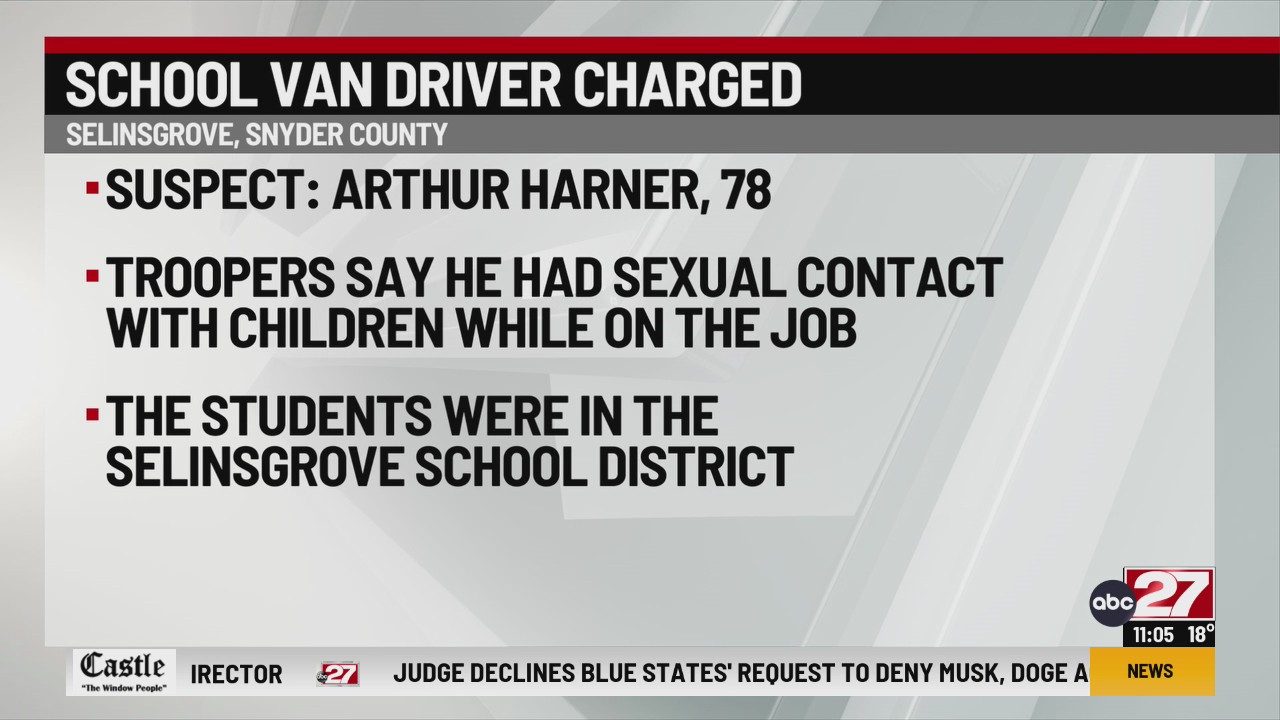 Pennsylvania school van driver allegedly exposed himself & touched ...