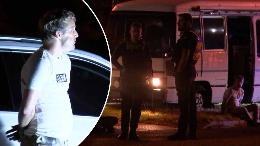 Vision captures man's arrest after minibus chase across Melbourne