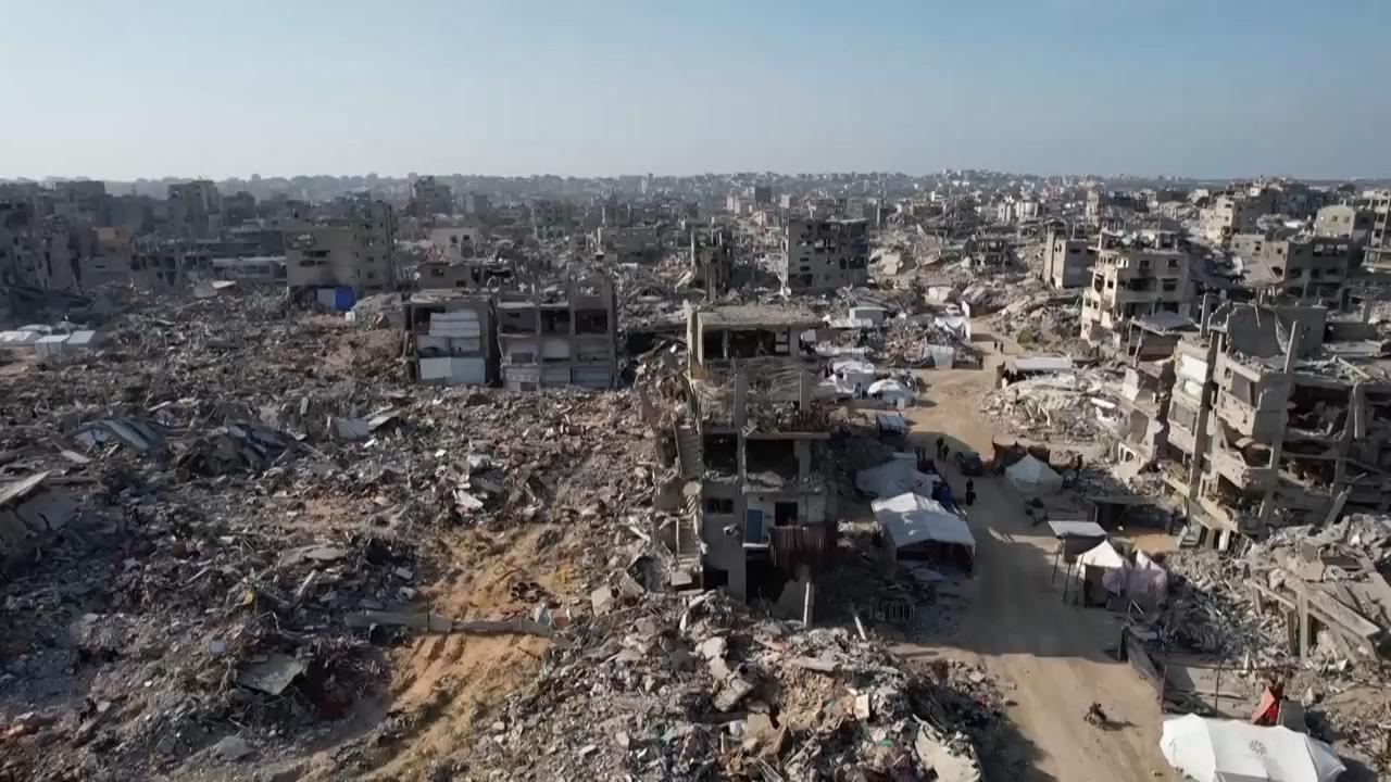 Drone footage shows vast destruction in Beit Lahiya, in northern Gaza