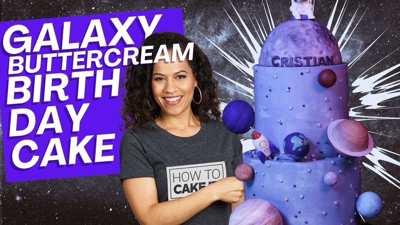EPIC Buttercream Space, Planets & Moon Birthday Cake!