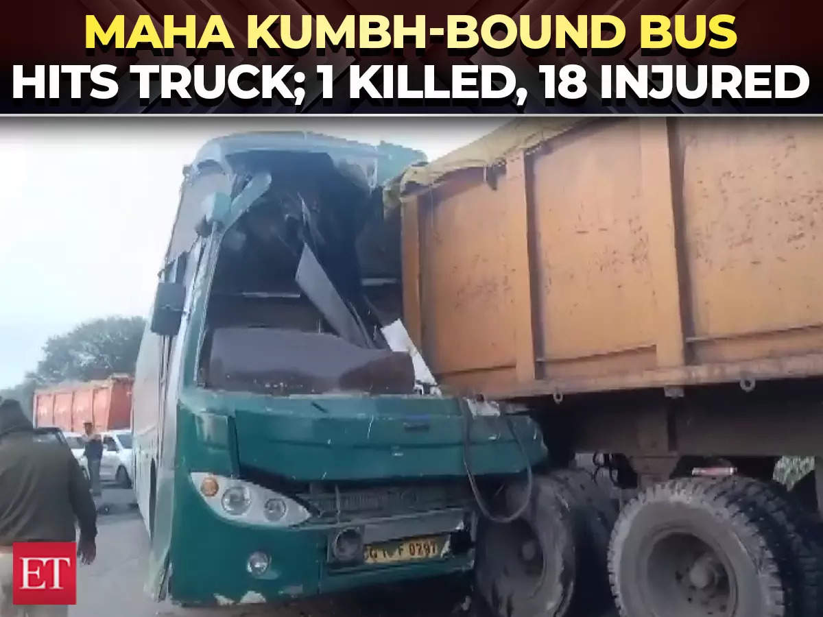 Maha Kumbh-bound bus hits truck on Chhattisgarh-MP border; 1 killed, 18 ...