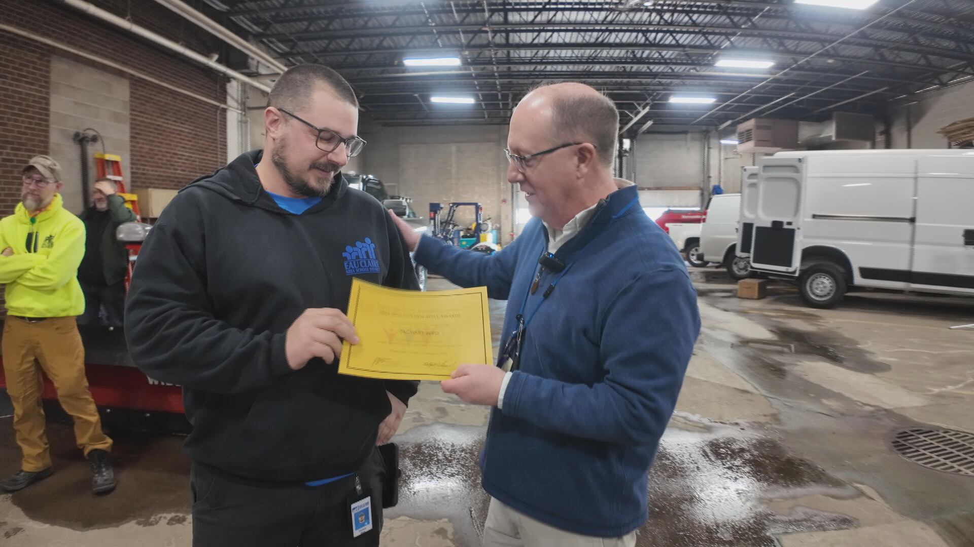 ECASD Buildings & Grounds hauler honored with Golden Apple award