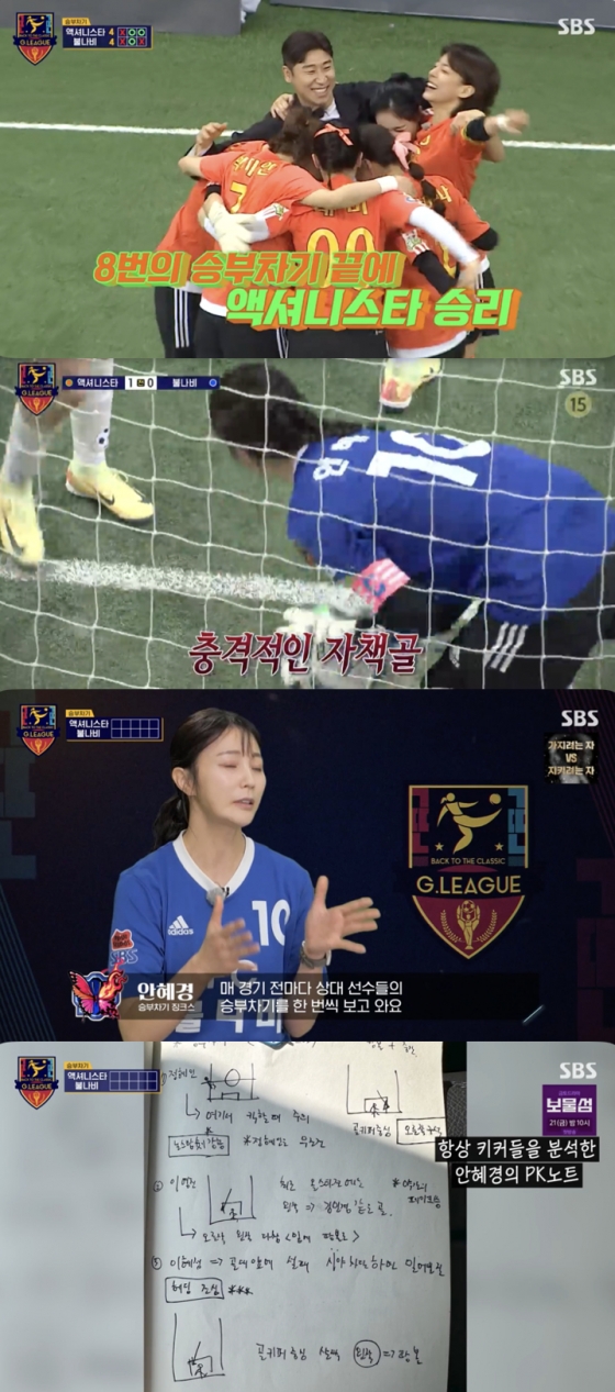 승부차기만 연장 8회..FC액셔니스타, FC불나비 꺾고 승리[골때녀] [★밤TView]