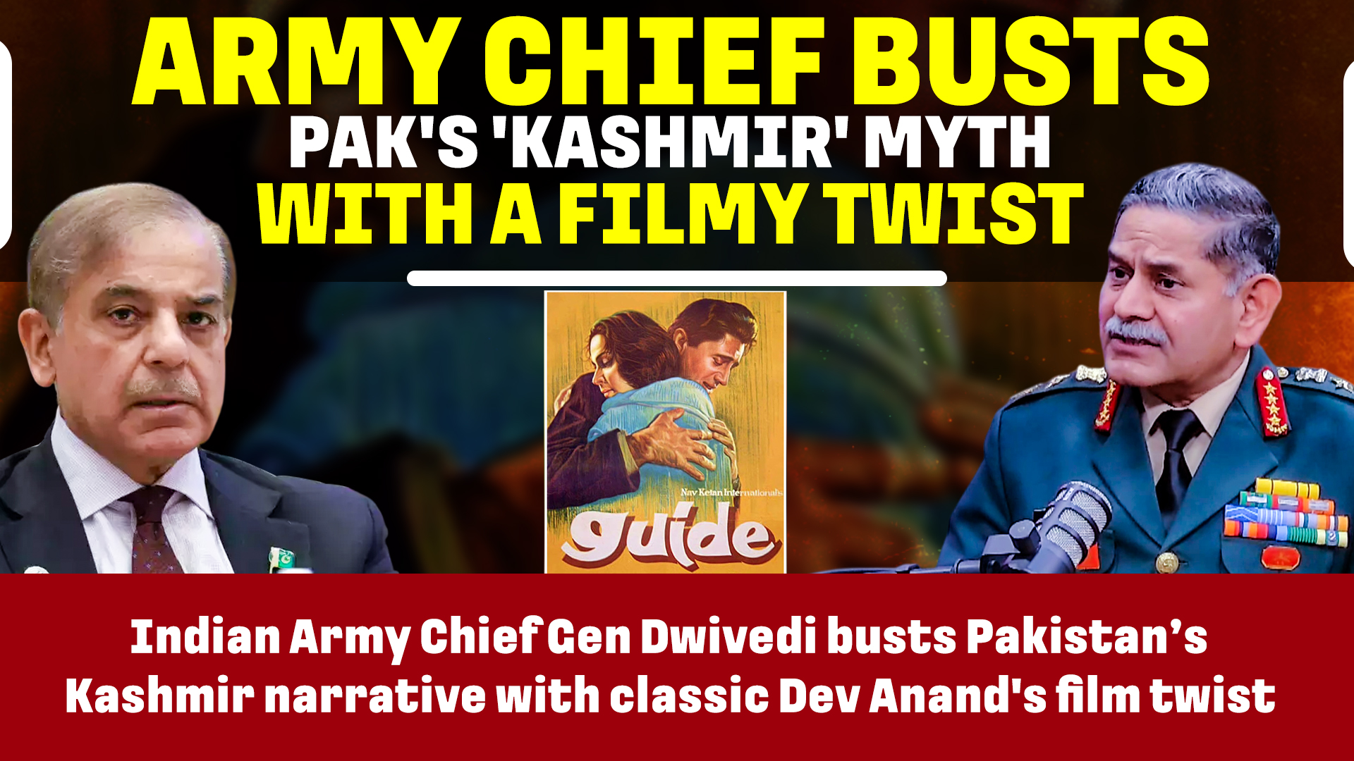 Indian Army Chief Gen Dwivedi busts Pakistan’s Kashmir narrative with classic Dev Anand’s film twist