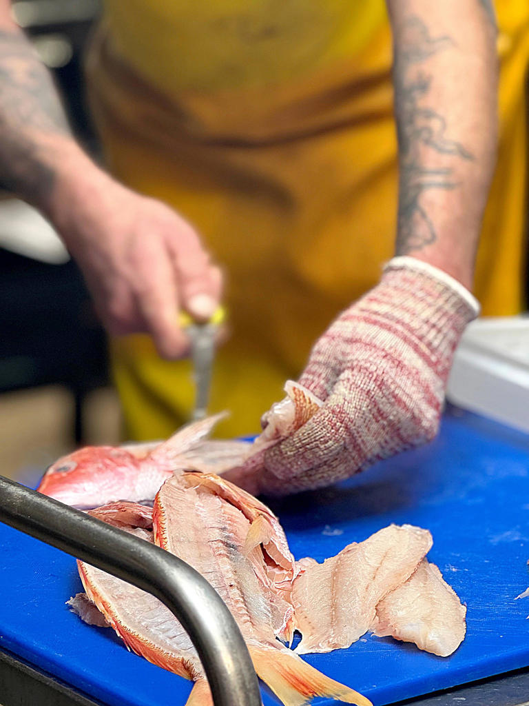 How to cook snapper, grouper, tangy slaw on grill. Presque Isle Fish ...