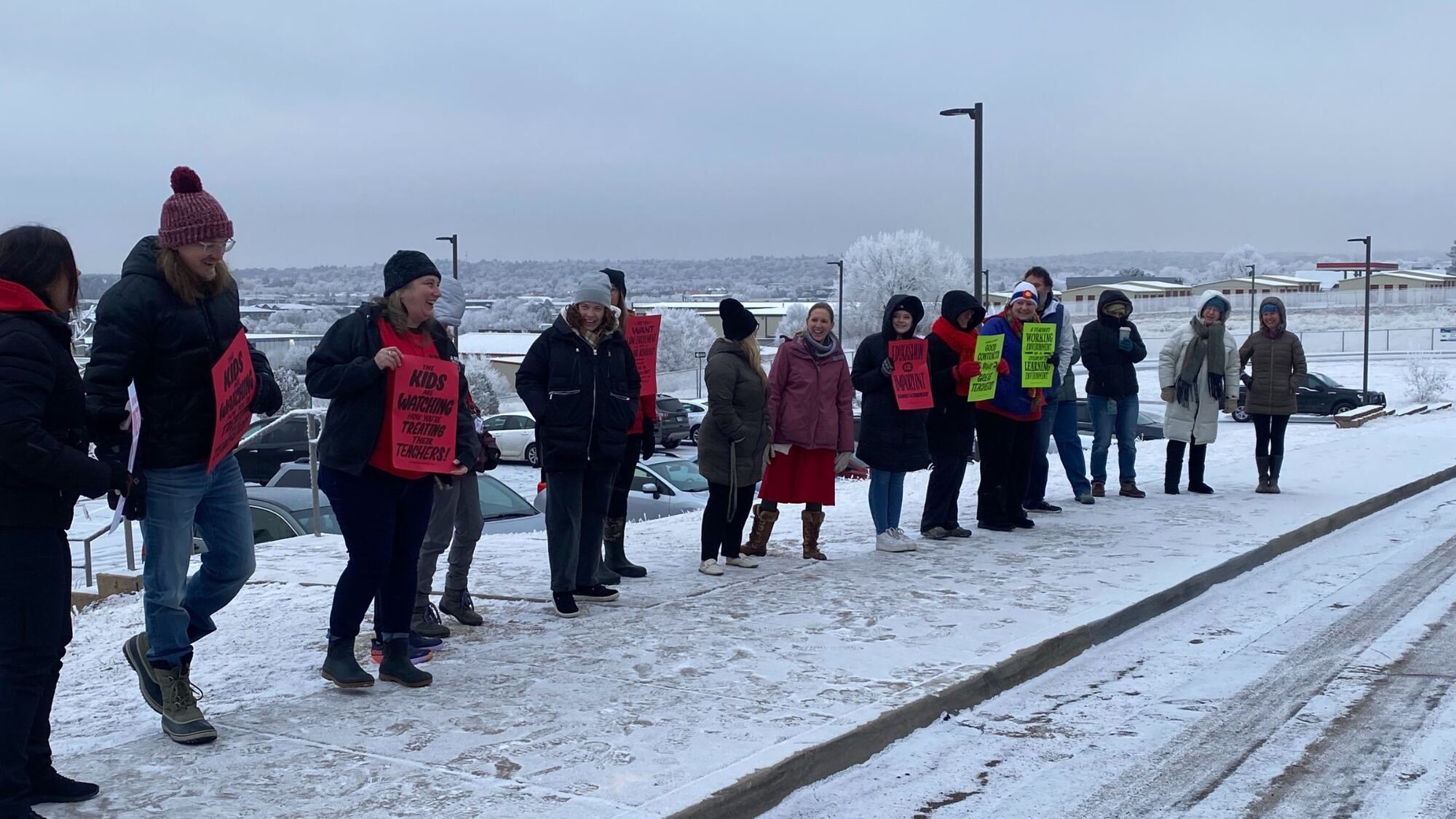 Dozens of teachers in Colorado Springs protest decision by school board