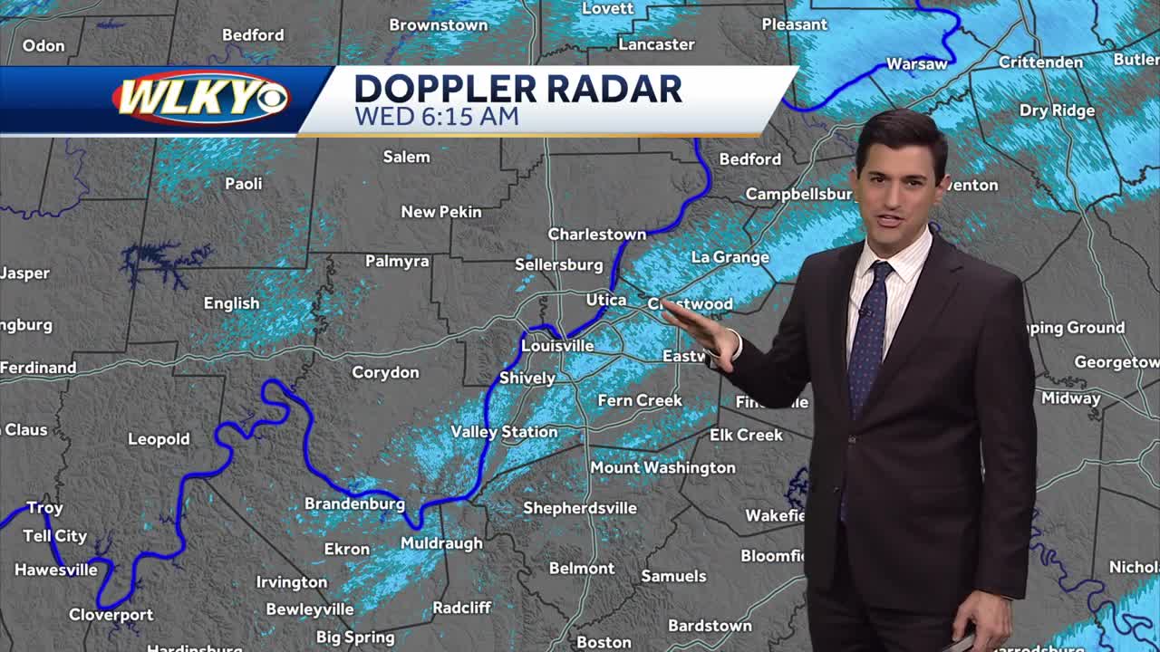 Snow slowly moving out of Louisville area; 6 a.m. forecast Feb. 19