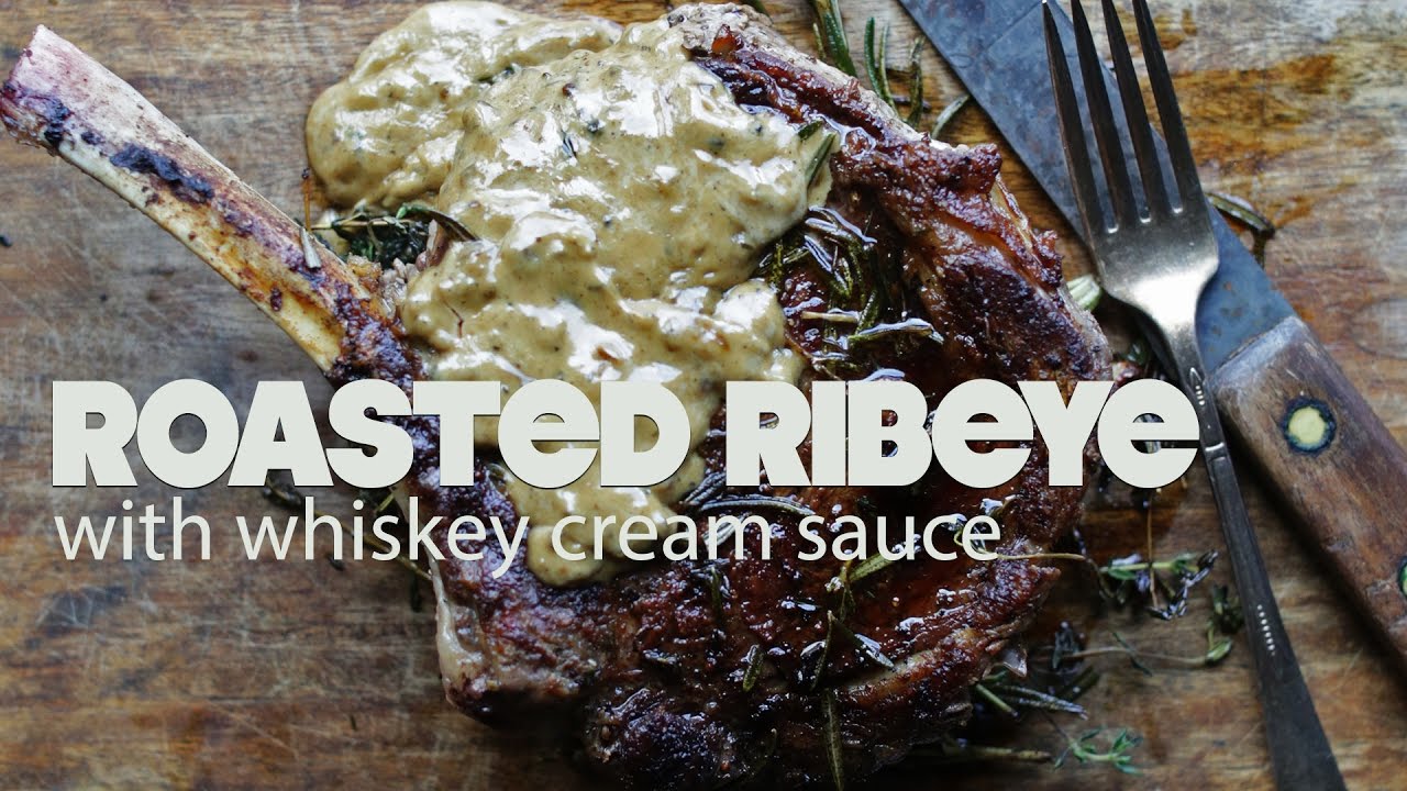 Bone In Ribeye Steak Recipe with Whisky Cream Sauce