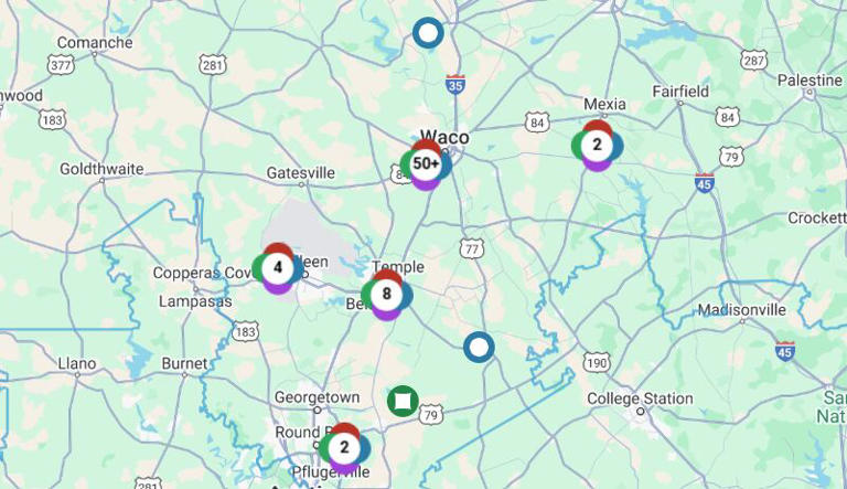 Thousands of customers lose power in Central Texas Wednesday morning