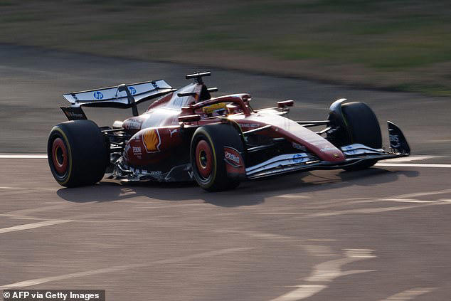Lewis Hamilton hits the track in new Ferrari car for the first time ...
