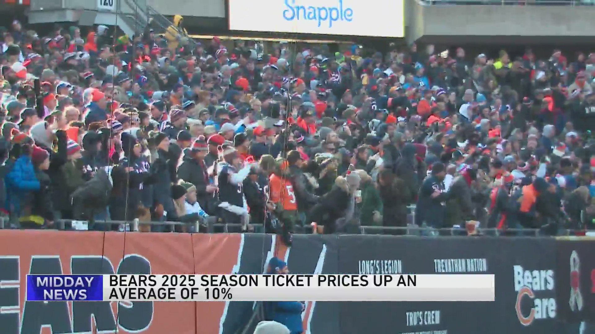 Bears announce 10% average increase to 2025 season-ticket packages