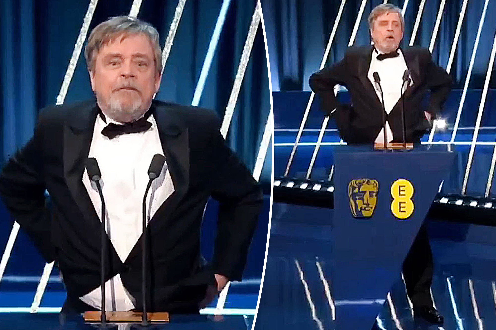 Mark Hamill’s pants fall down in apparent wardrobe malfunction on ...