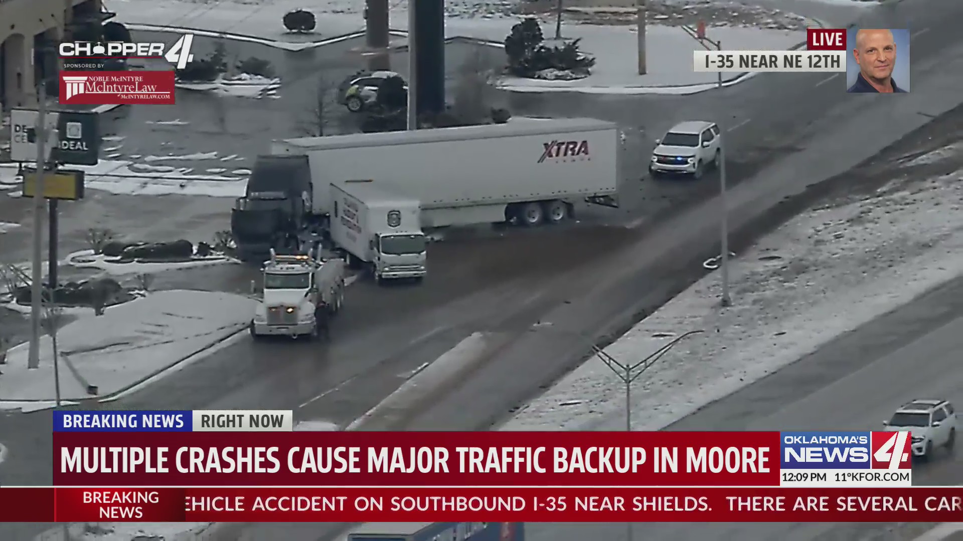 Multiple crashes cause major traffic backup in Moore