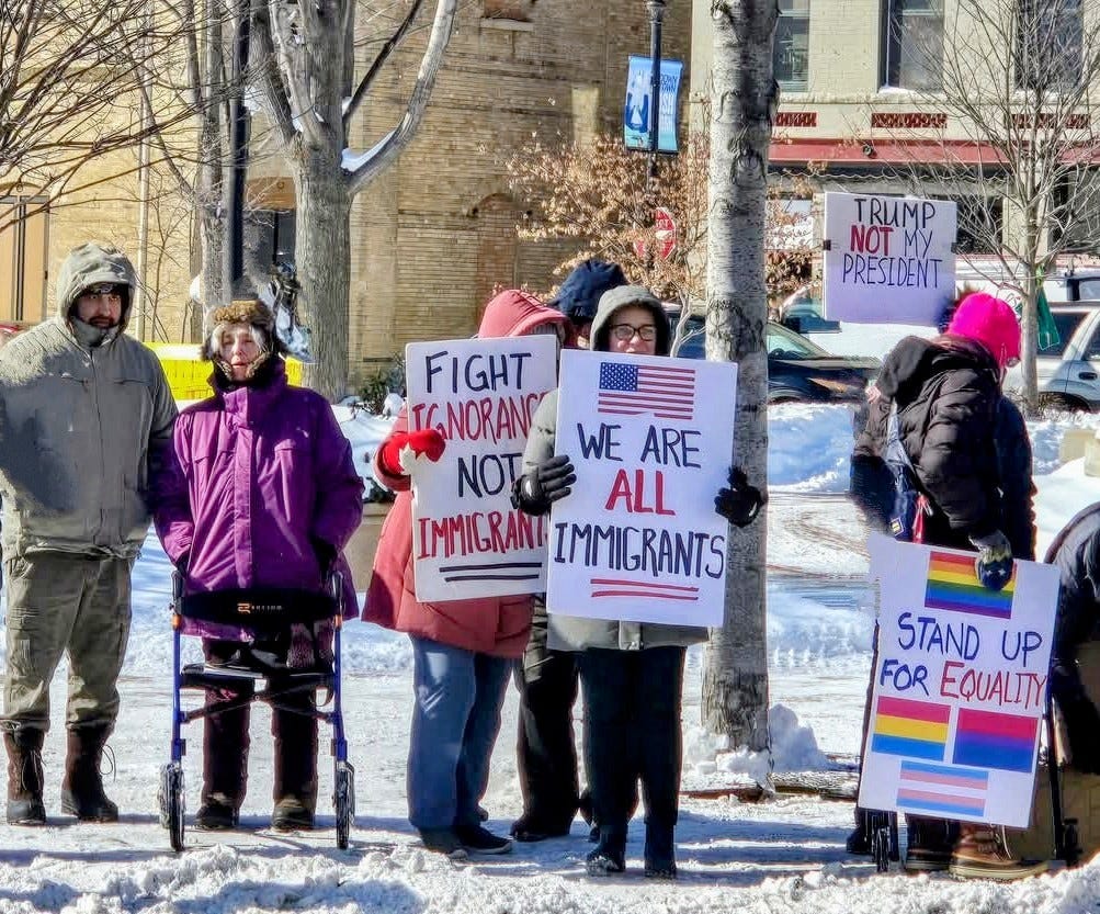 70 protesters stage anti-Trump rally at Opera House Square Park on ...