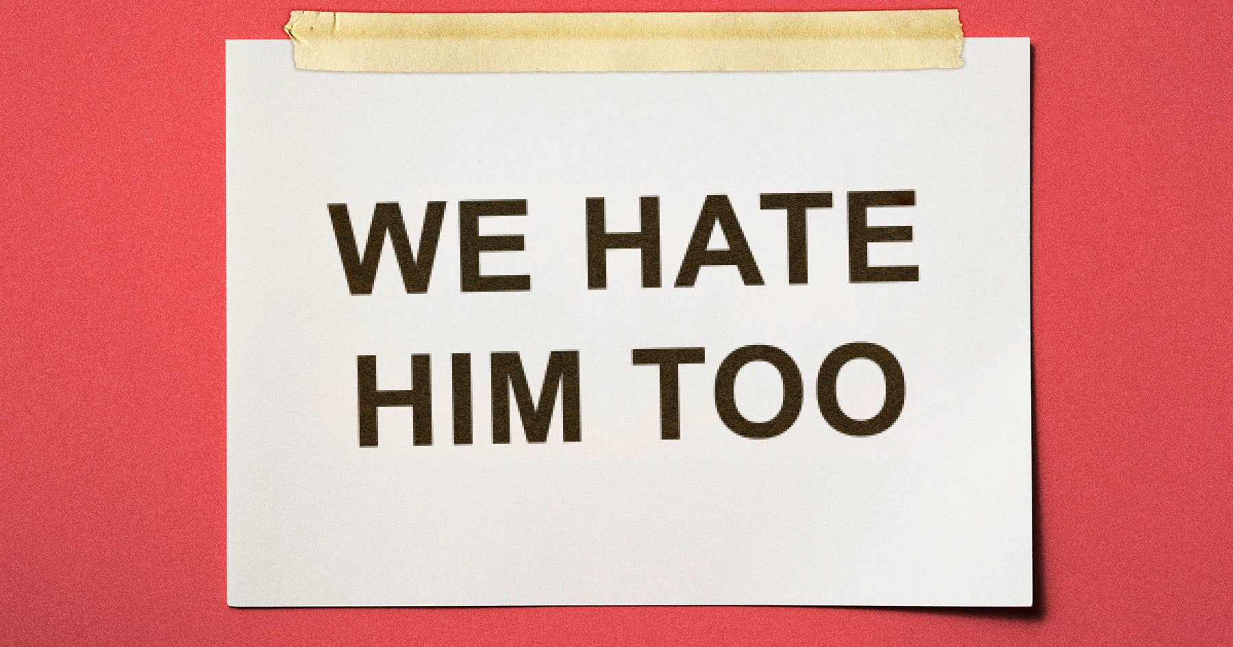 Sign That Says “We Hate Him Too” Appears in Window of Tesla Dealership