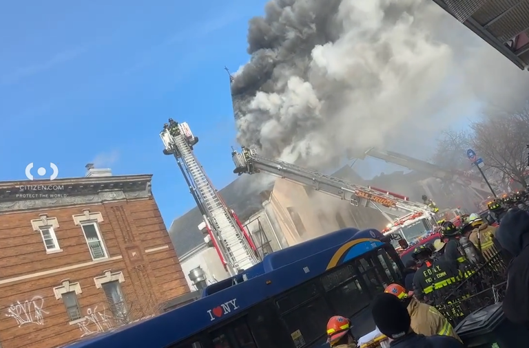 Century-old church bursts into flames, spews smoke over Brooklyn