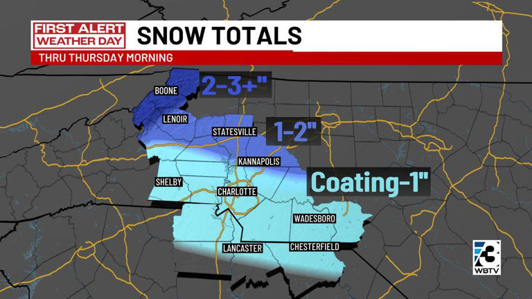 Interactive radar: Winter system brings snow, rain to Carolinas