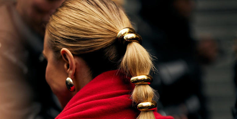 All The It Girls Are Wearing Ponytail Cuffs This Fashion Month