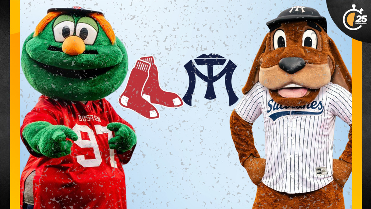 Las mascotas de la serie Red Sox-Sultanes: Wally the Green Monster y el ...