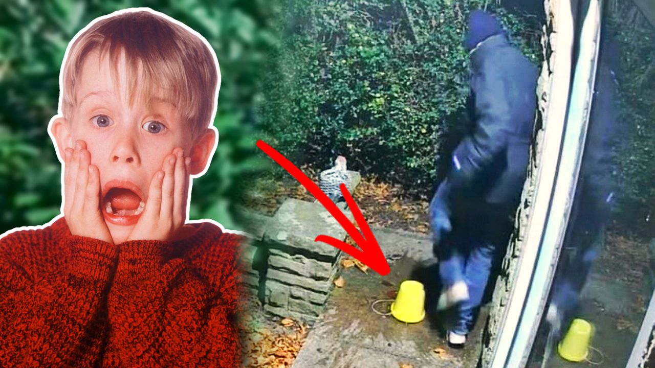 Bungling burglar caught by Home Alone-style bucket trap