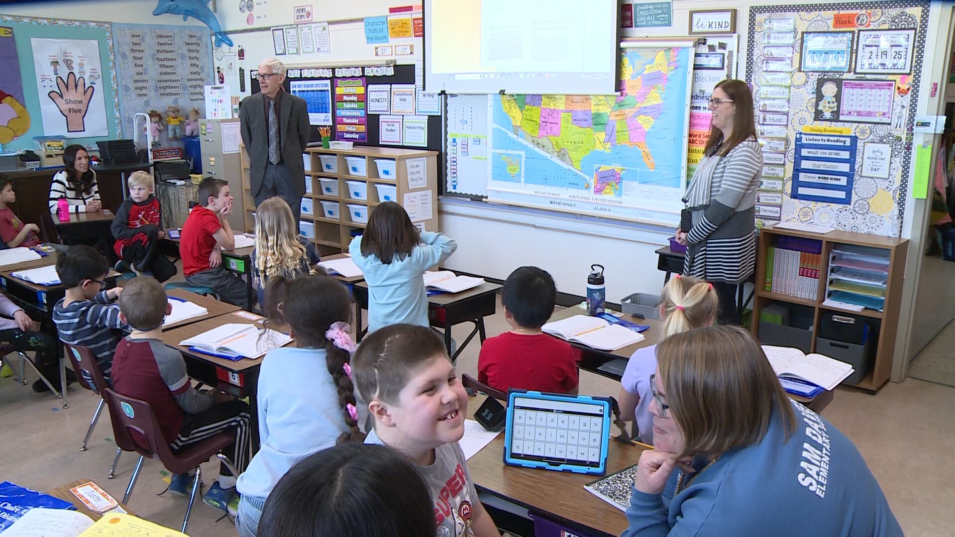 Gov. Tony Evers visits Sam Davey Elementary School