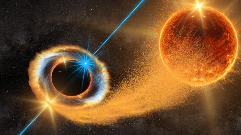 Black holes snacking on small stars create particle accelerators that ...