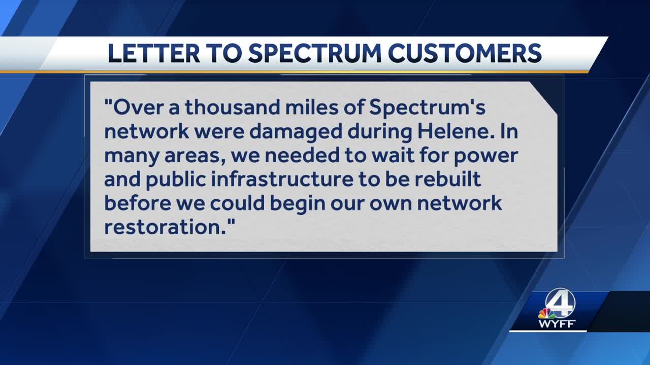 Spectrum sends letter to customers after Helene frustrations
