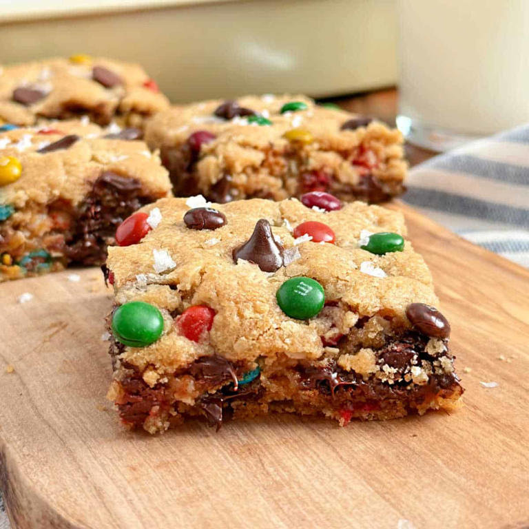 Easy Monster Cookie Bars (Soft and Chewy)