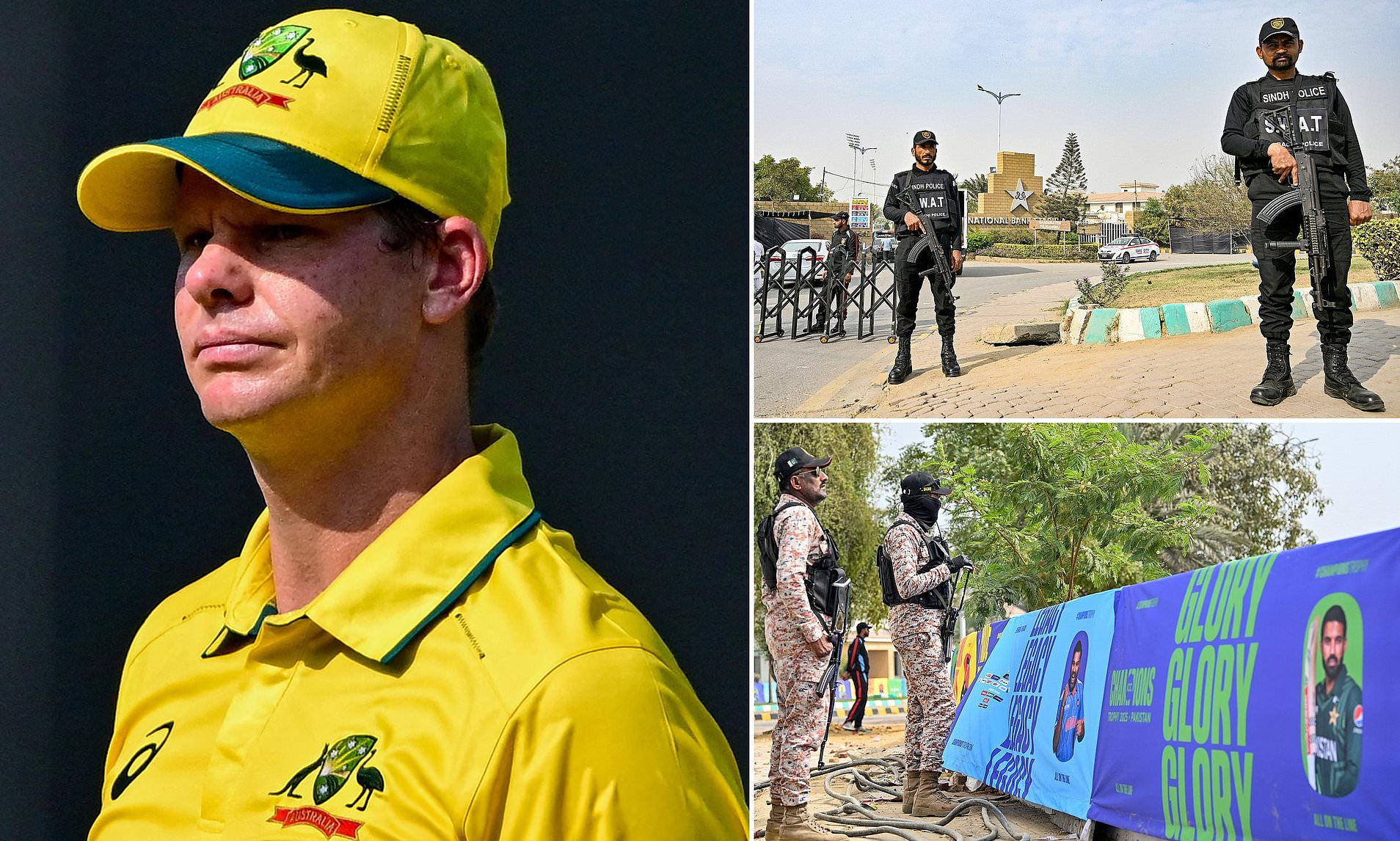 Startling photos show major armed security presence at ICC Champions ...