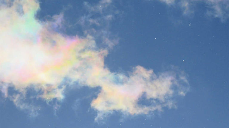 A rare rainbow cloud phenomenon across Maine skies