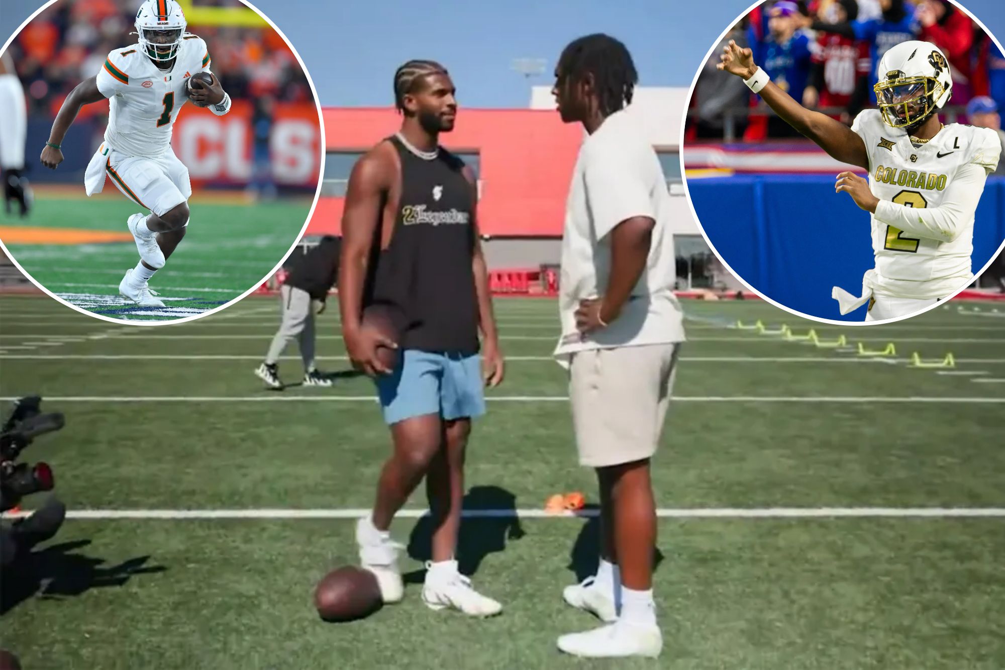 Shedeur Sanders, Cam Ward trade barbs in pre-2025 NFL Draft workout